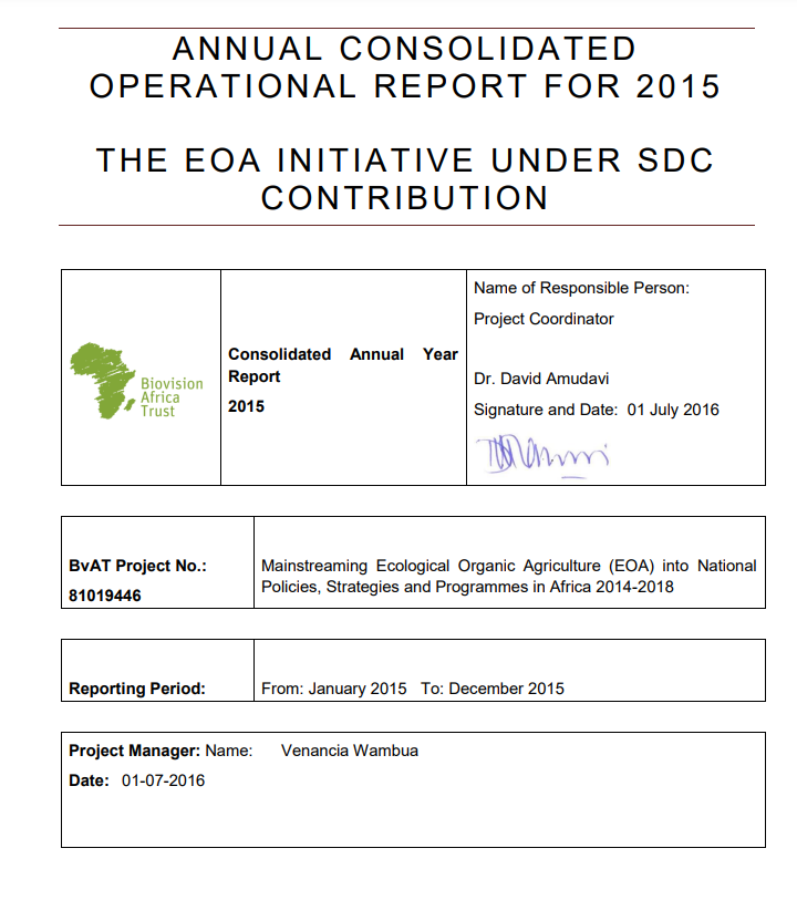 ANNUAL CONSOLIDATED REPORT 2015- SDC CONTRIBUTION 01072016 - EOAI-AFRICA